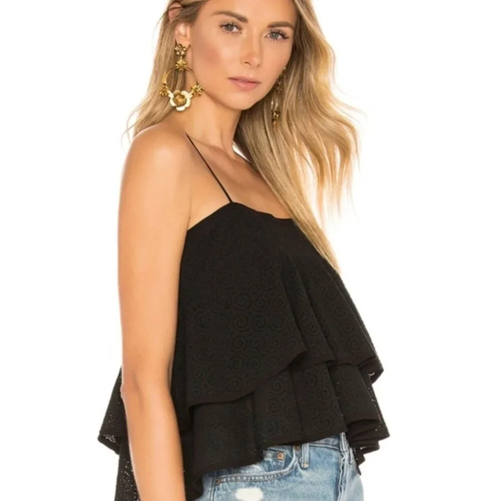 A.L.C. | Tops | Alc Presley Tiered Eyelet Black Tank Topsz 4 | Poshmark